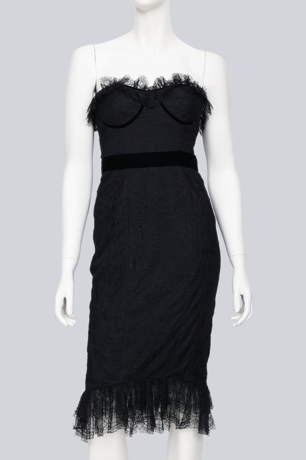 MARCHESA - A BLACK LACE TRIMMED DRESS | Buy Now at Hotlotz Marketplace